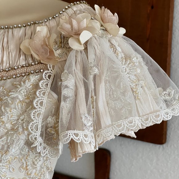 custom | Dresses | Custom Hand Beaded Top Dress And Full Length Skirt ...